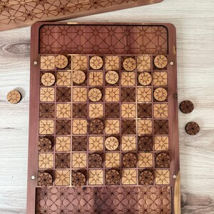 Checkers, Checkers Set, Checkers Board W Magnetic Lid, Personalized ...