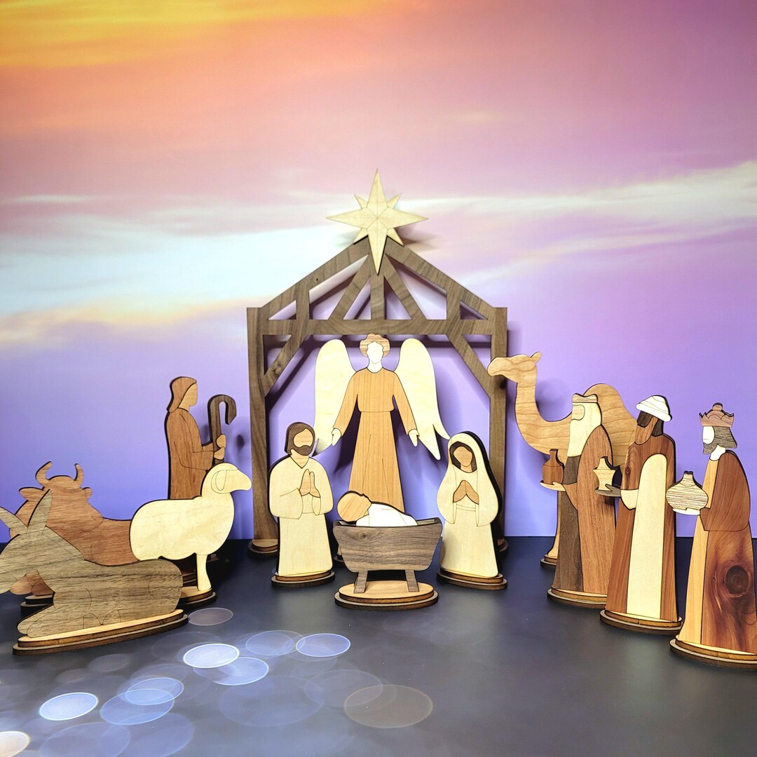 Handcrafted Wooden Nativity Set: Heirloom Holiday Decor - Etsy