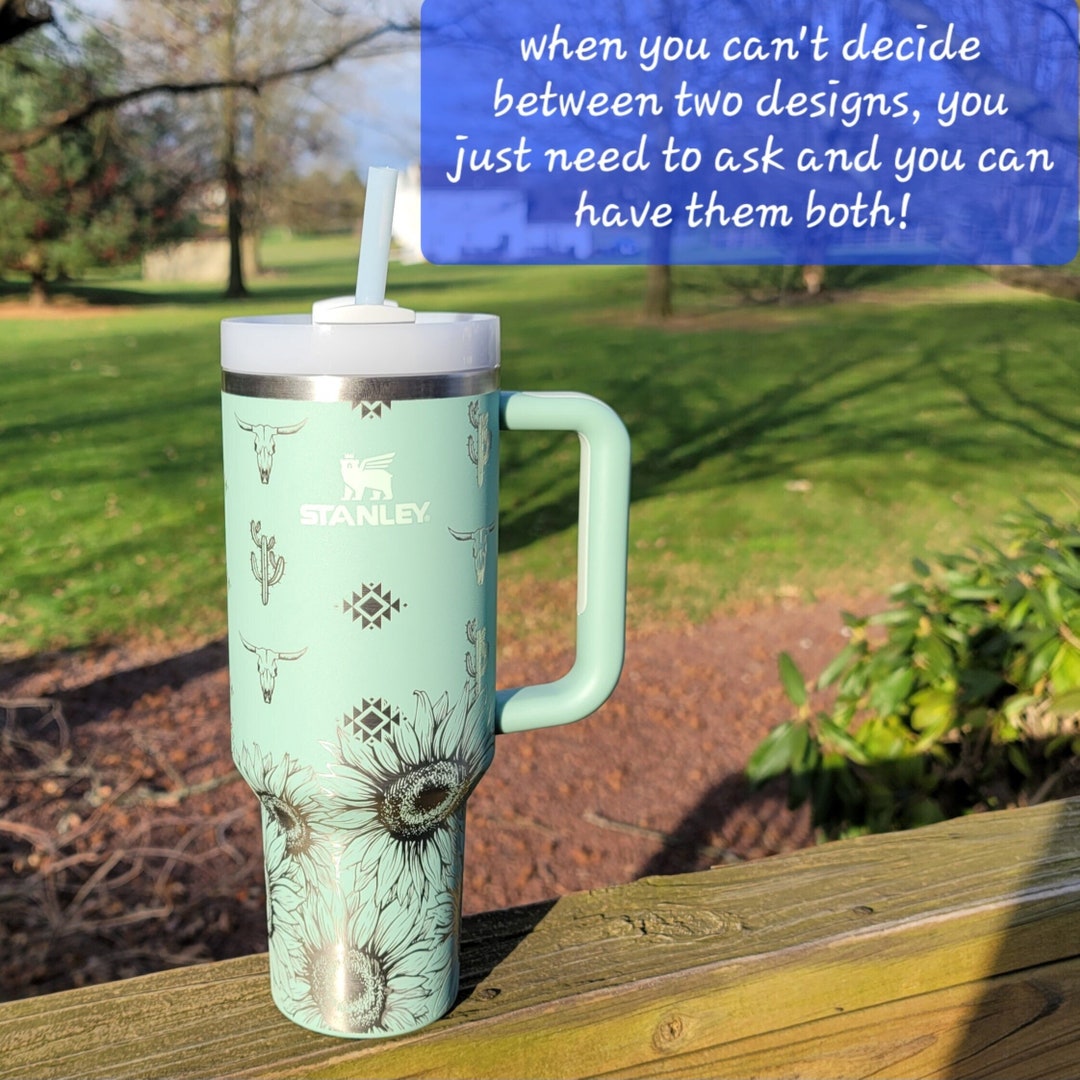 Sunflower Aztec Stanley FREE KEYCHAIN Engraved 40 Oz - Etsy