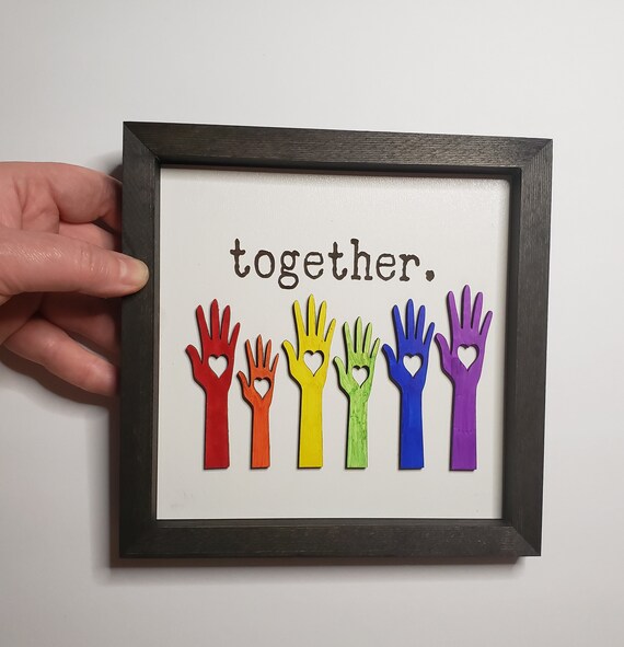 Pride Sign LGBTQ Sign Together Sign Rainbow Sign - Etsy