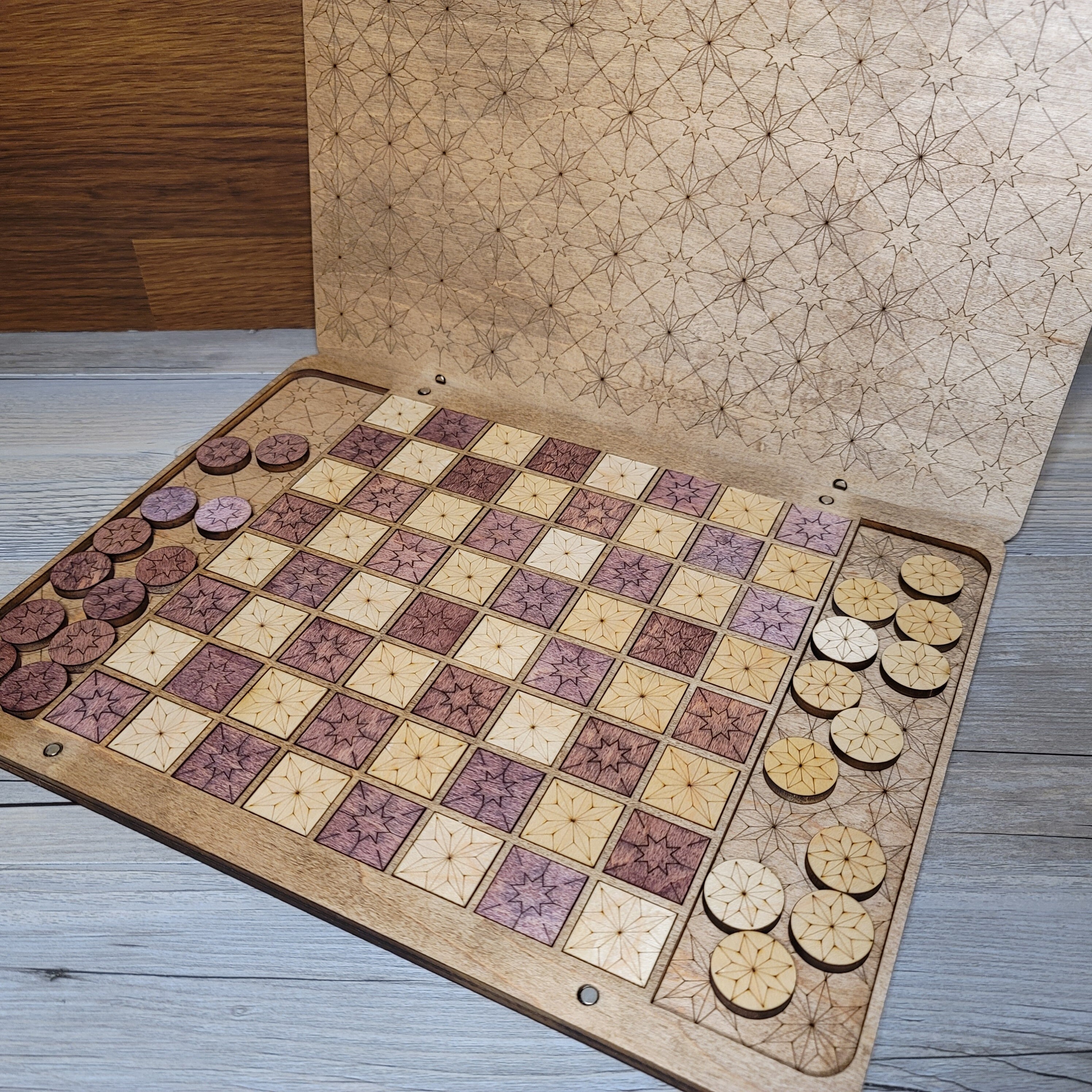 Checkers, Checkers Set, Checkers Board W Magnetic Lid, Personalized ...