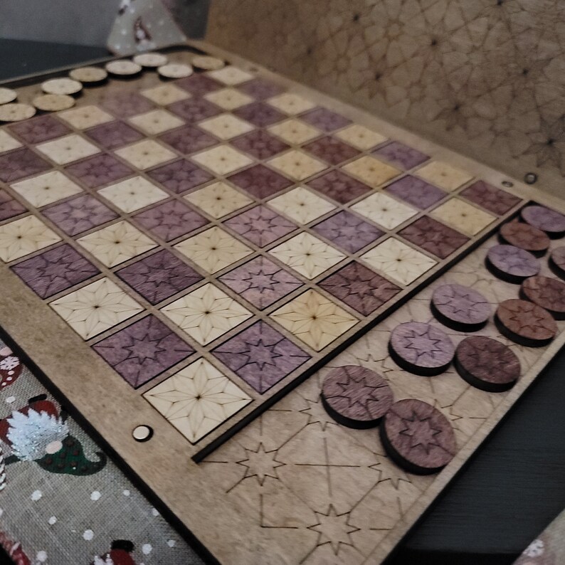 Checkers, Checkers Set, Checkers Board W Magnetic Lid, Personalized ...