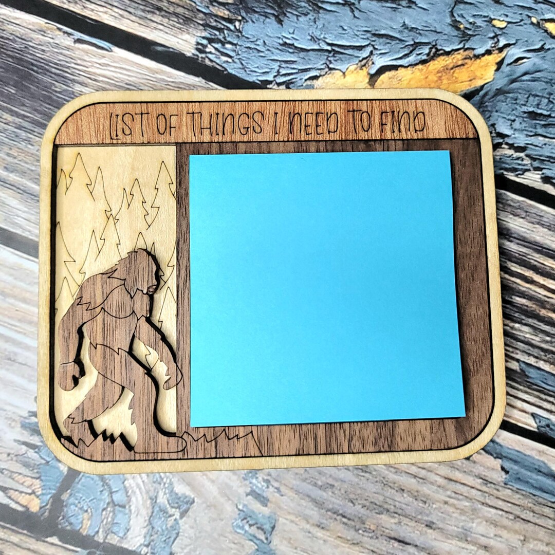 Bigfoot Post-it Note Holder Custom Wooden Desk Organizer With Engraving ...