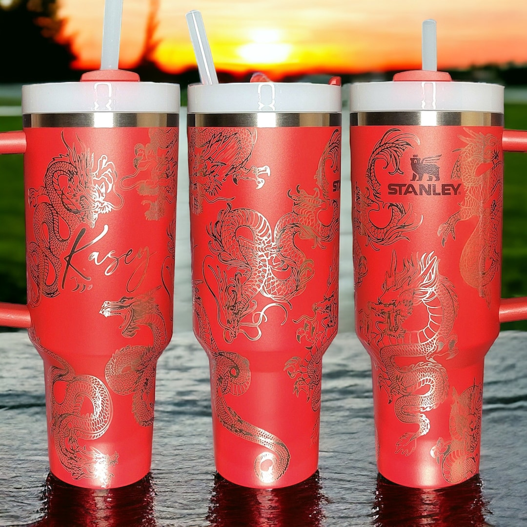 Dragon Tumbler, Dragon Wrap, Stanley Engraved Tumbler, Personalized ...