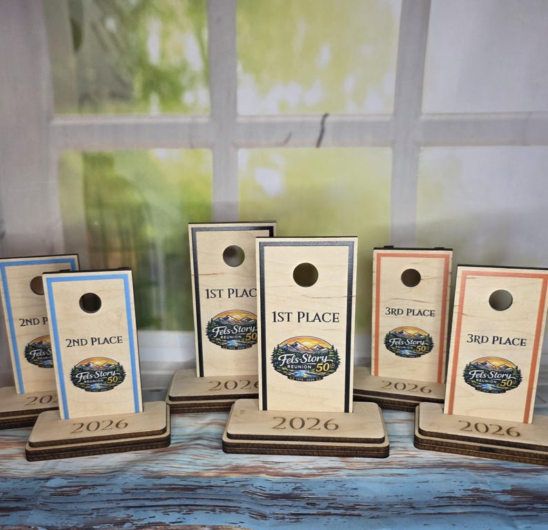 Custom Wooden Cornhole Tournament Trophy: 1st, 2nd, 3rd Place Awards ...
