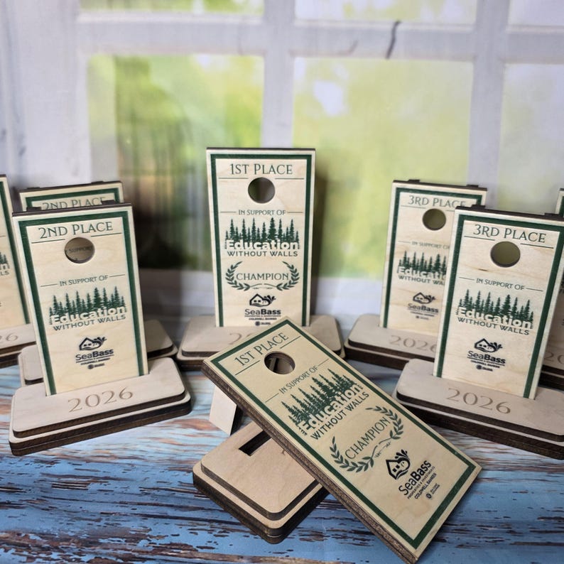 Custom Wooden Cornhole Tournament Trophy: 1st, 2nd, 3rd Place Awards ...