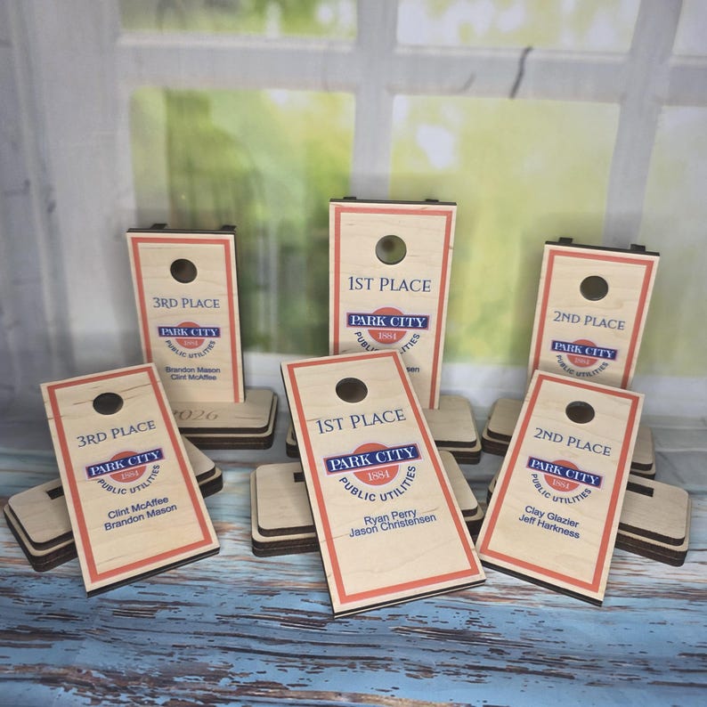 Custom Wooden Cornhole Tournament Trophy: 1st, 2nd, 3rd Place Awards ...