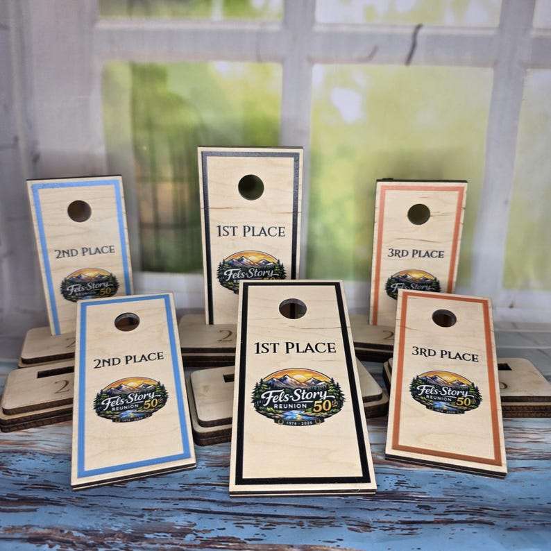 Custom Wooden Cornhole Tournament Trophy: 1st, 2nd, 3rd Place Awards ...