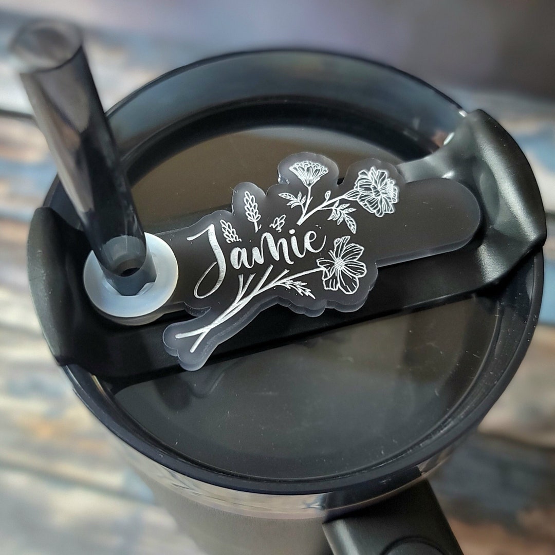 Stanley Name Plate, Birth Month Flower, Personalized Cup Topper, Custom ...