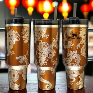 Dragon Tumbler, Dragon Wrap, Stanley Engraved Tumbler, Personalized - Etsy