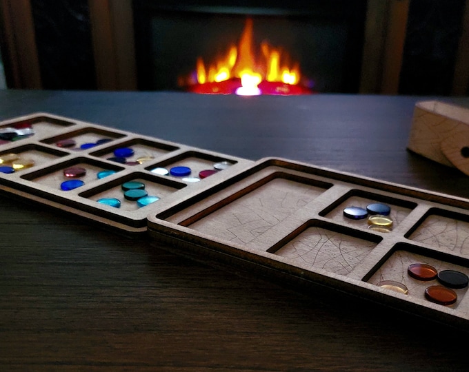 Teak Mancala Board Exquisite Handcrafted Game Set With 24 Clear Beads ...