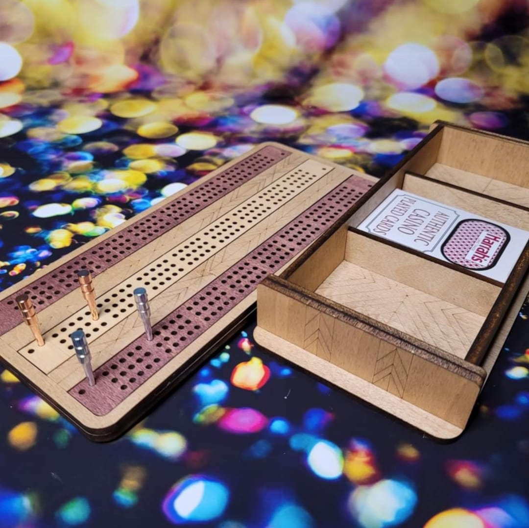 Cribbage Board Cribbage Board With Storage Custom Cribbage - Etsy