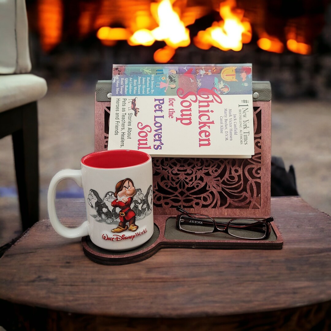 Book Valet, Book Caddy, Bedside Book Holder, Book Stand, Wooden Book ...