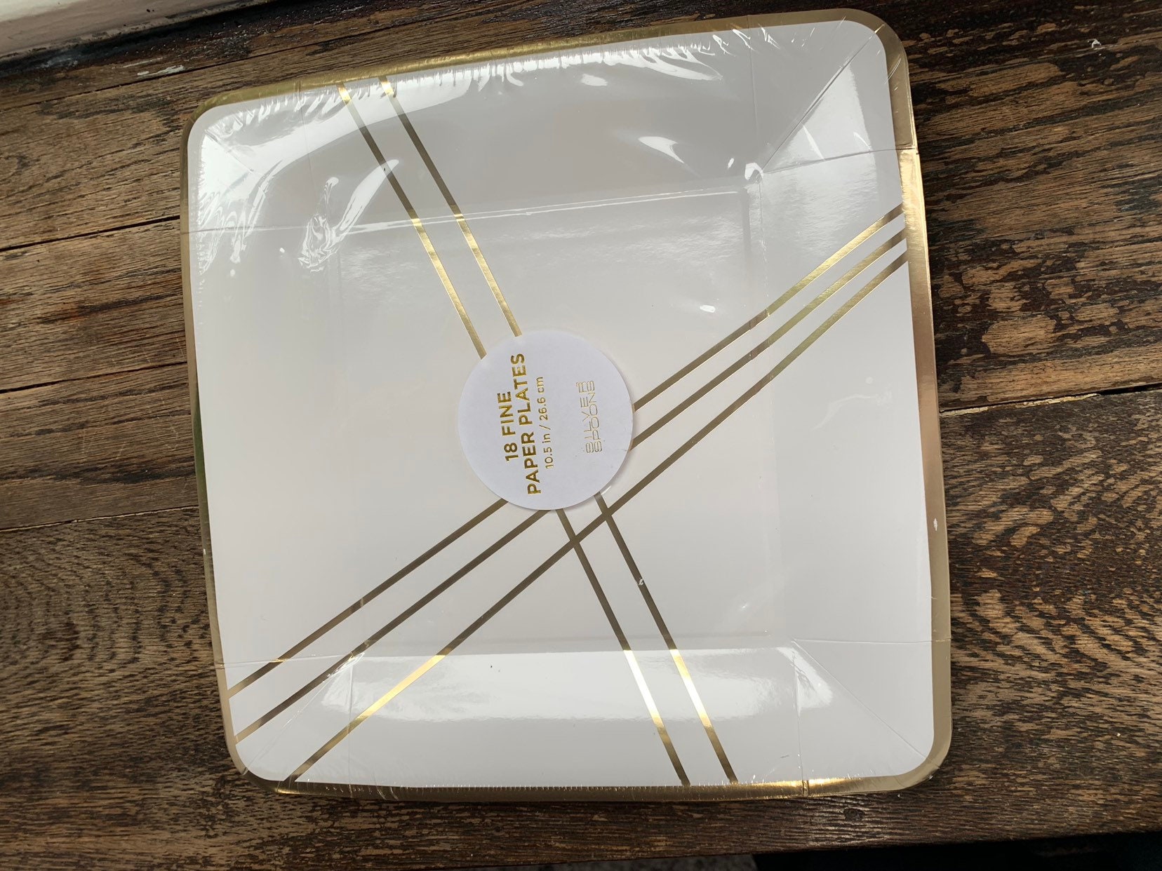 Gold and Pearl Square Paper Plates - 18 Pc Dinner, Dessert - Etsy