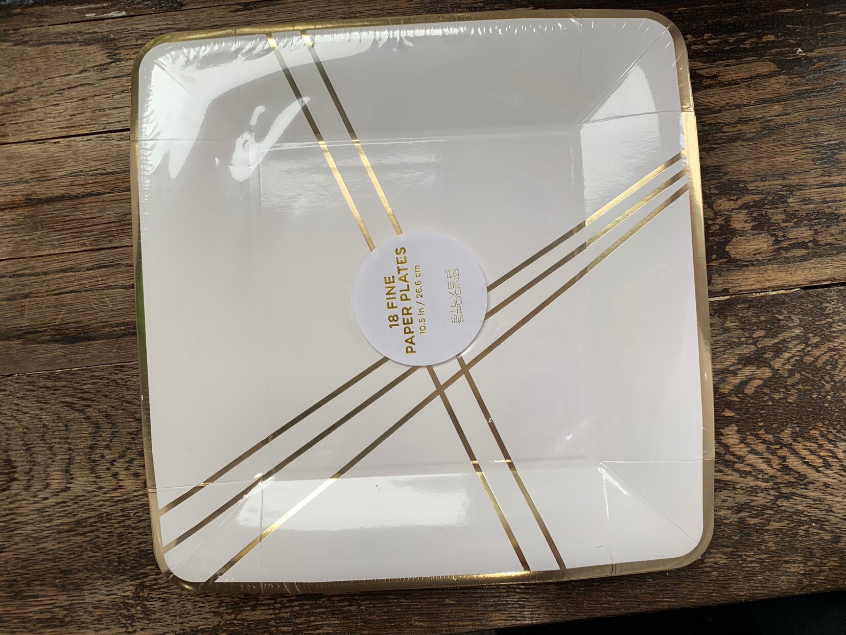 Gold and Pearl Square Paper Plates - 18 Pc Dinner, Dessert - Etsy