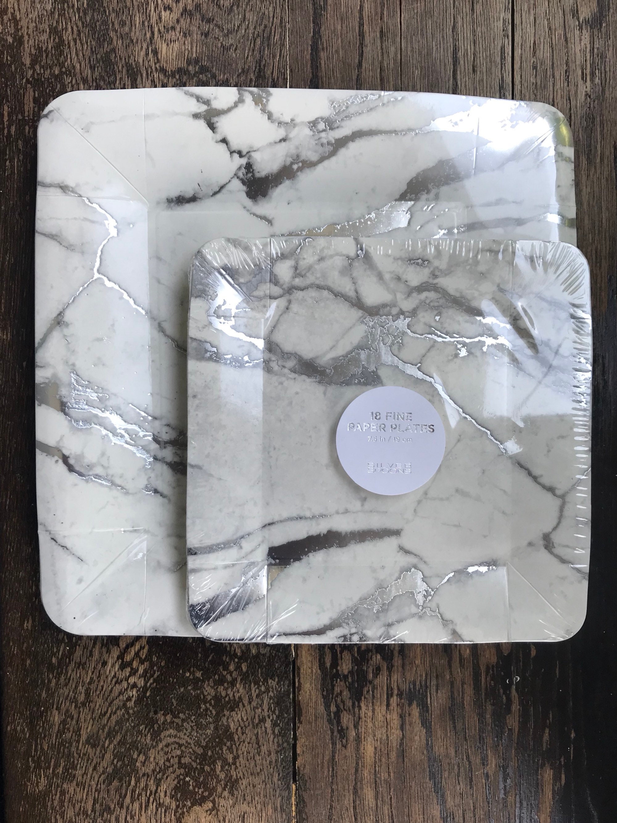 Calacata Silver Marble Silver Square paper Cups 9 Oz. | Etsy