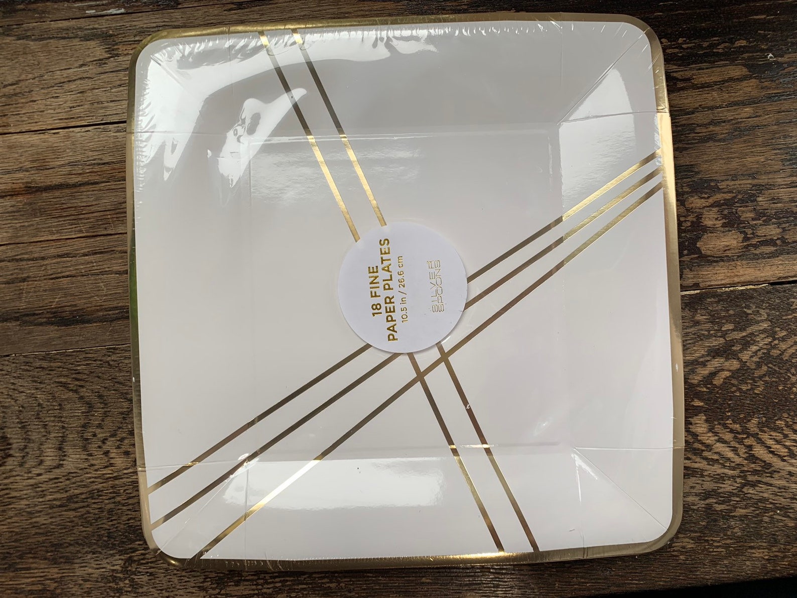 Gold and Pearl Square Paper Plates Desert Plates 7.5 Inch - Etsy