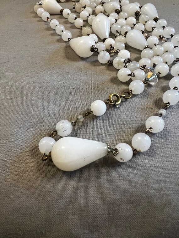 antique vintage opalescent white - Gem