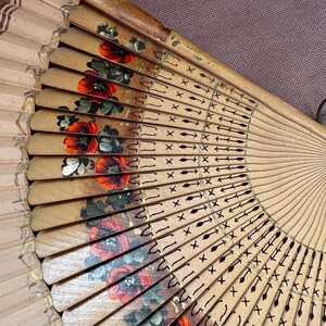 Antique Hand Fan Vintage Hand Fan Wooden Hand Fan Hand Painted Fan ...
