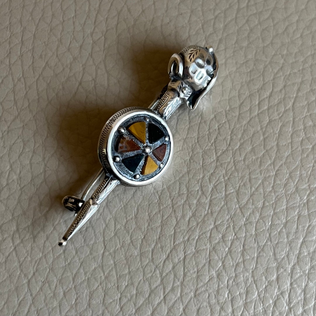 Scottish Silver Dirk Brooch 1950s Plaid Pin Vintage Shawl Pin Kilt Pin ...
