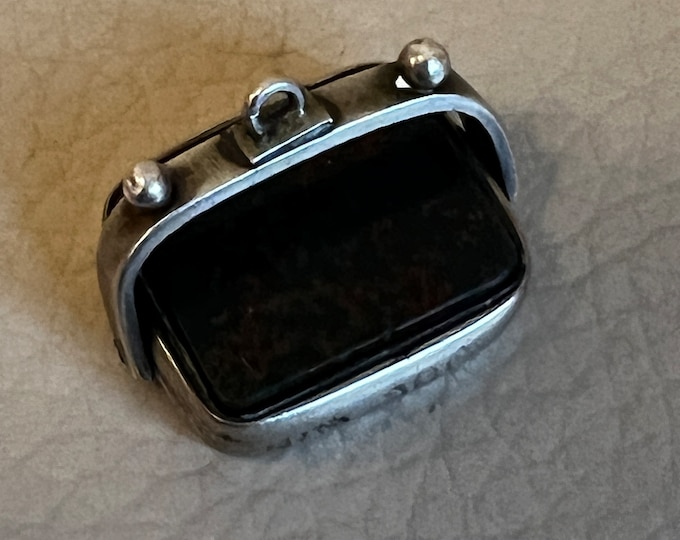 Antique Silver Pocket Watch Fob Hallmarked Silver Watch Fob Bloodstone ...