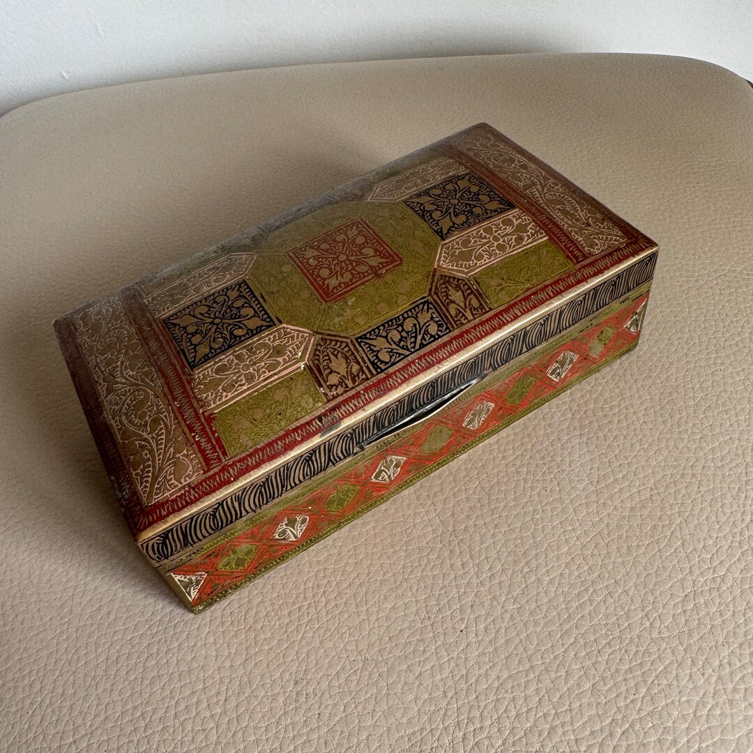 Vintage Cigarette Box Enamel Cigarette Box Indian Cigarette Box Retro ...