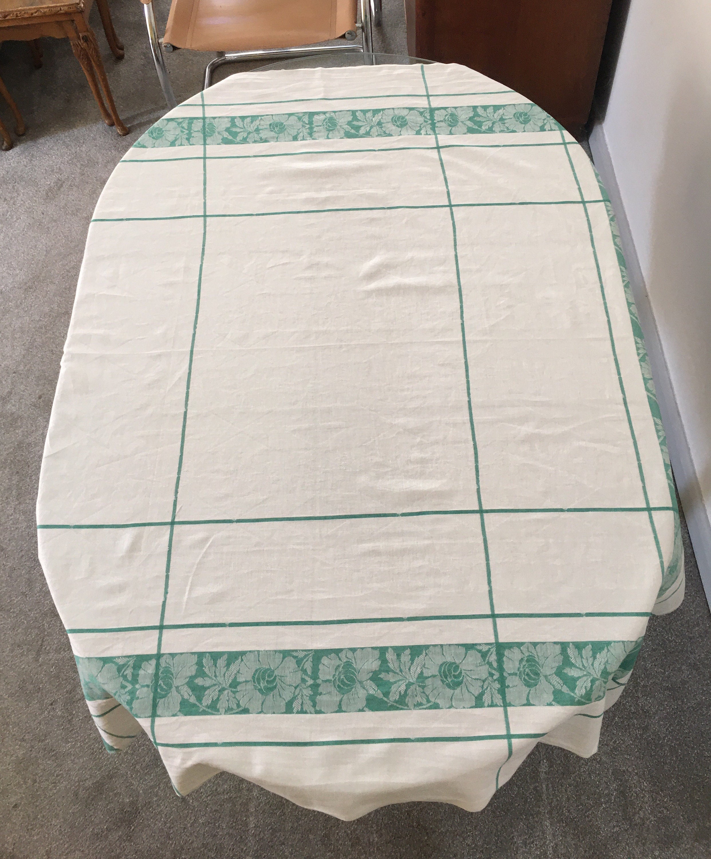 Vintage Tablecloth 1950s Table Cover Picnic Cloth Silk Blend | Etsy