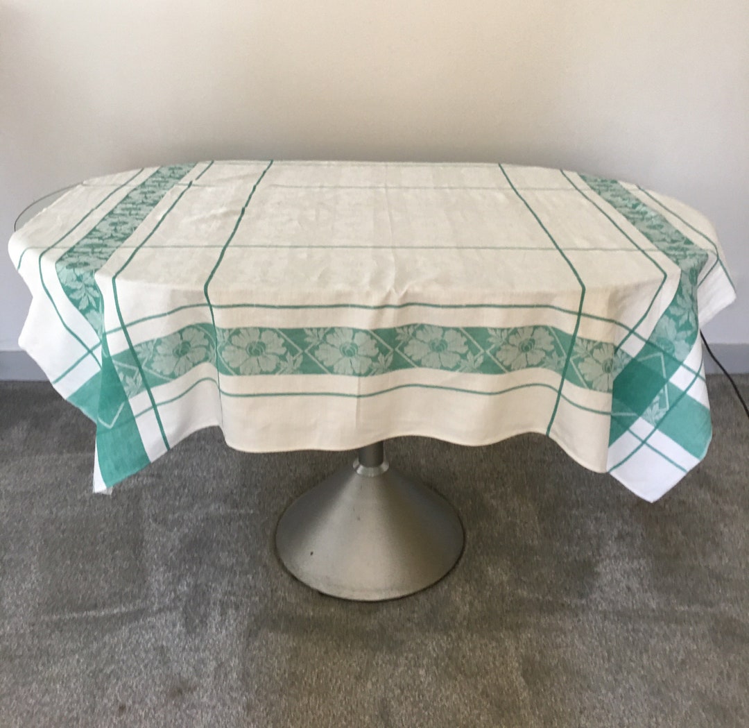 Vintage Tablecloth 1950s Table Cover Picnic Cloth Silk Blend - Etsy
