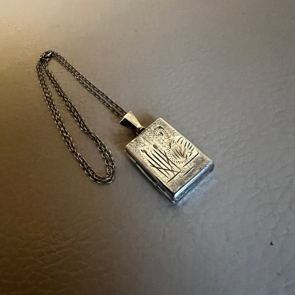 Silver Book Locket - Etsy