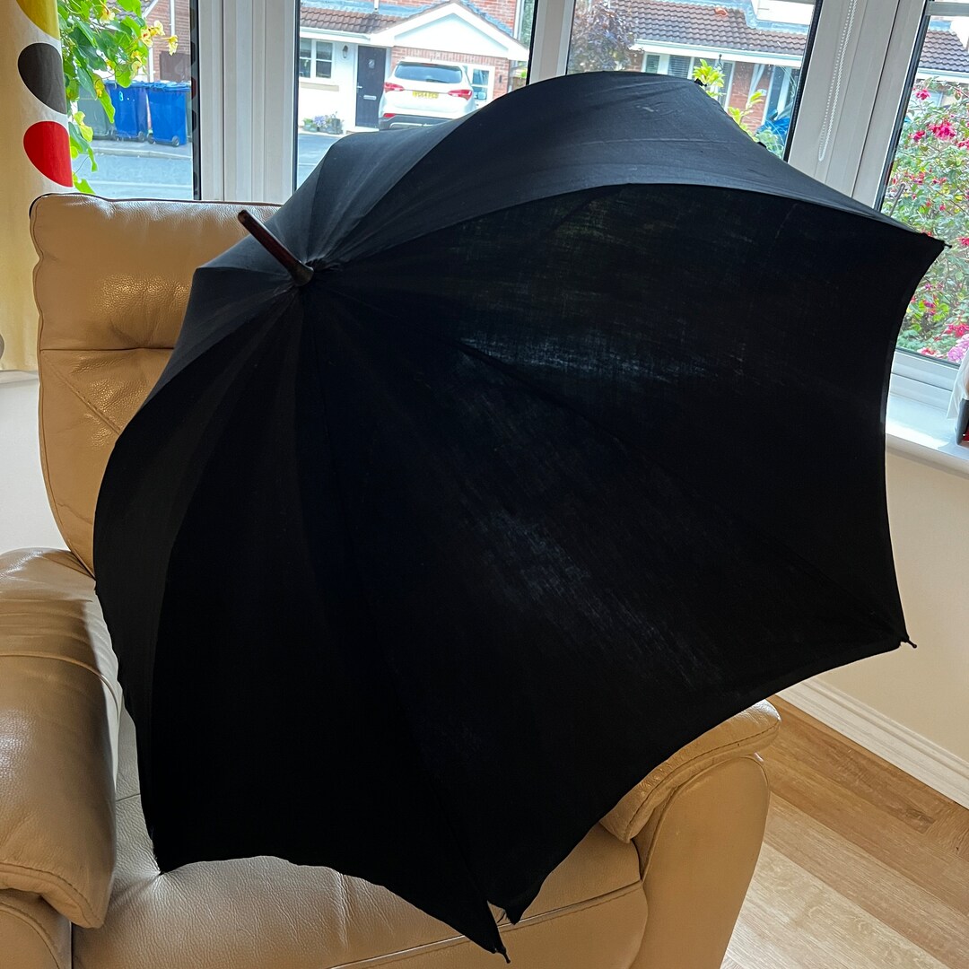 Antique Silk Parasol Antique Parasol Black Silk Umbrella Victorian ...