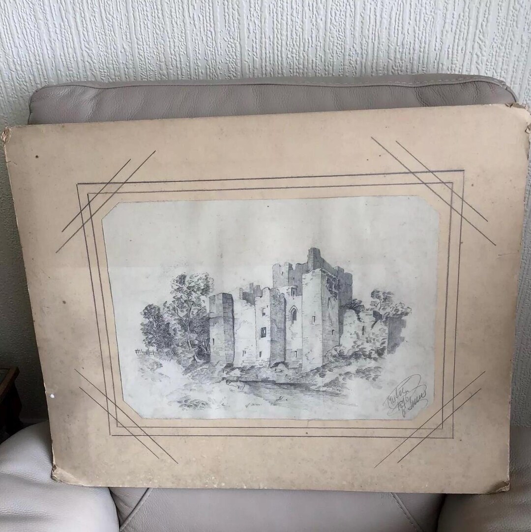 Antique Pencil Sketch Victorian Drawing Antique Sketch Signed Sketch ...