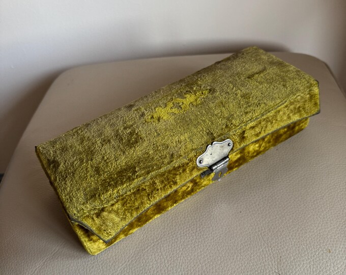 Antique Glove Box Antique Fan Box Victorian Box Antique Velvet Box Silk ...