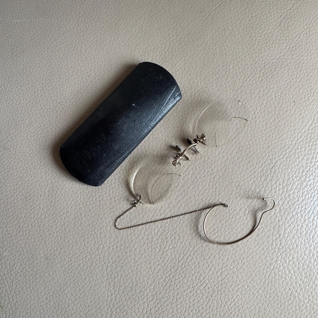 Antique Spectacles in Case Edwardian Glasses Case Victorian Pince Nez ...