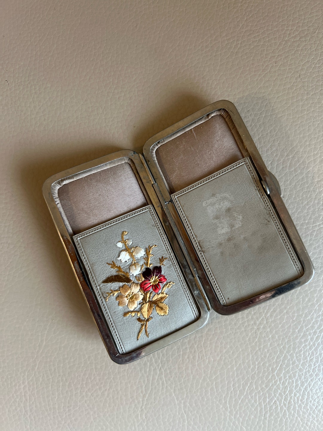 Antique Card Case Victorian Calling Card Case Brown Leather Card Case ...