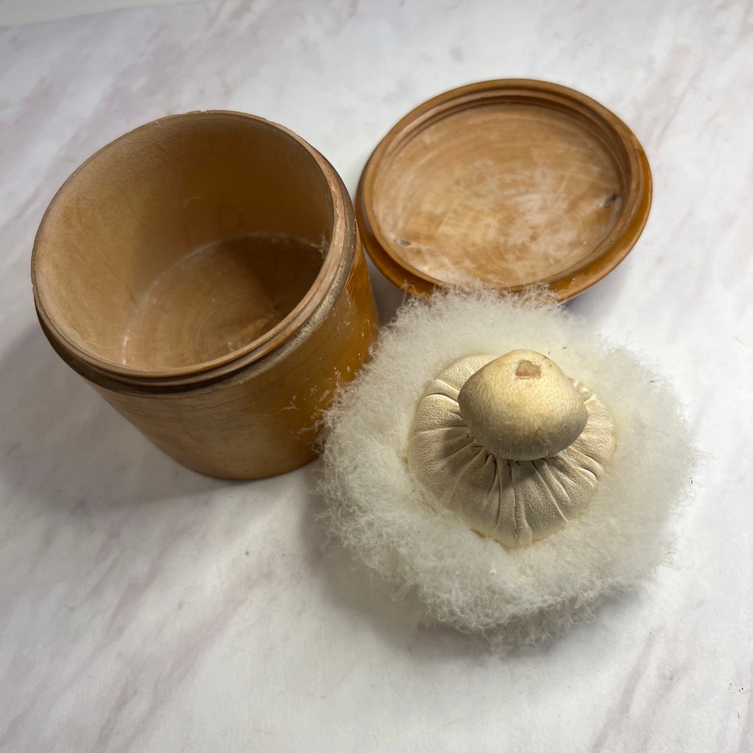 Antique Powder Bowl Treen Powder Box Antique Wooden Box Antique Treen ...