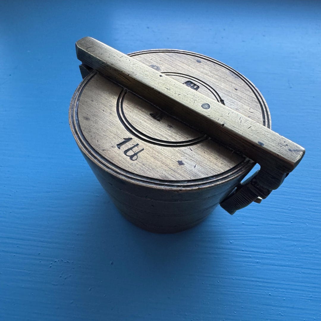 Antique Set Apothecary Weights Antique Brass Nesting Weights Top Hat ...