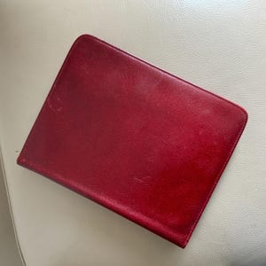 Vintage Writing Case Red Leather Writing Case Writing Pad Holder Blank ...