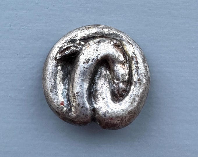 Antique Coiled Snake Button: Silver Plated, Twin Shank, 1920s - Etsy
