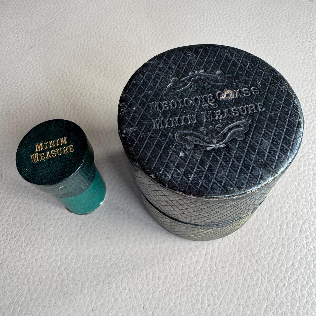 Antique Medical Measure and Medicine Glass in Case Minim Medical ...