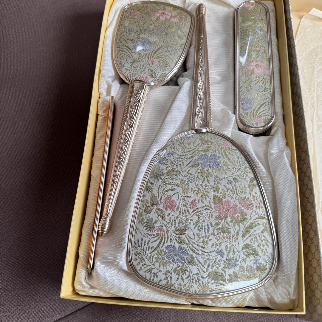 1950s Vanity Set Original Box Hand Mirror Vintage Dressing Table Set ...