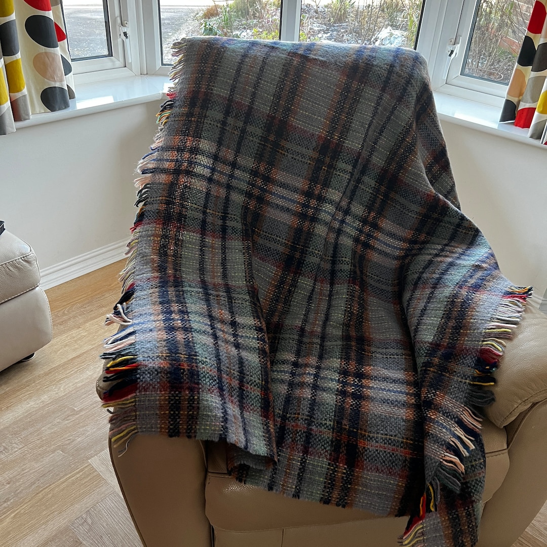 Vintage Tartan Blanket Scottish Tartan Blanket Wool Blanket Fringed ...