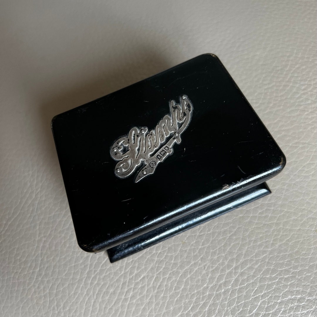 Antique Silver Mounted Stamp Box Stamp Holder Antique Stamp Box Stamp ...