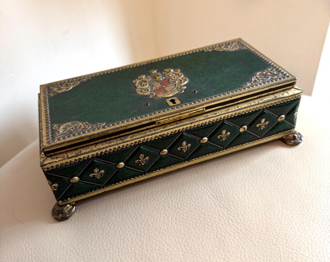 Vintage Jewelry Box Vintage French Enamel Box Vintage Cash Box Lockable ...