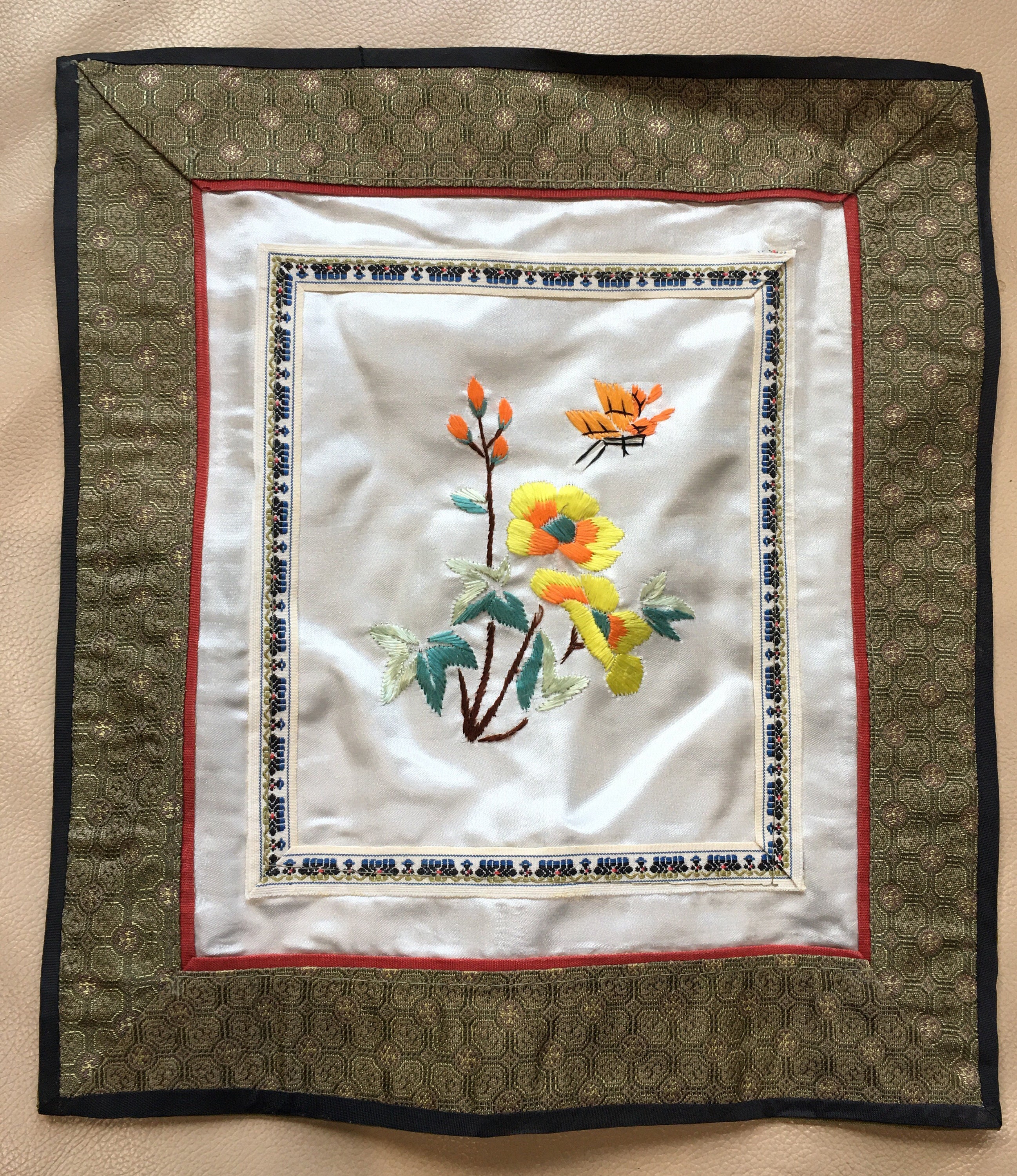 Vintage Chinese Embroidered Panel Embroidered Mat 1930s | Etsy