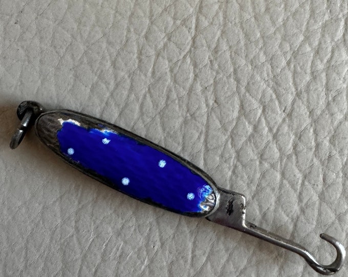Victorian Chatelaine Glove Button Hook Antique Guilloche Enamel Glove ...