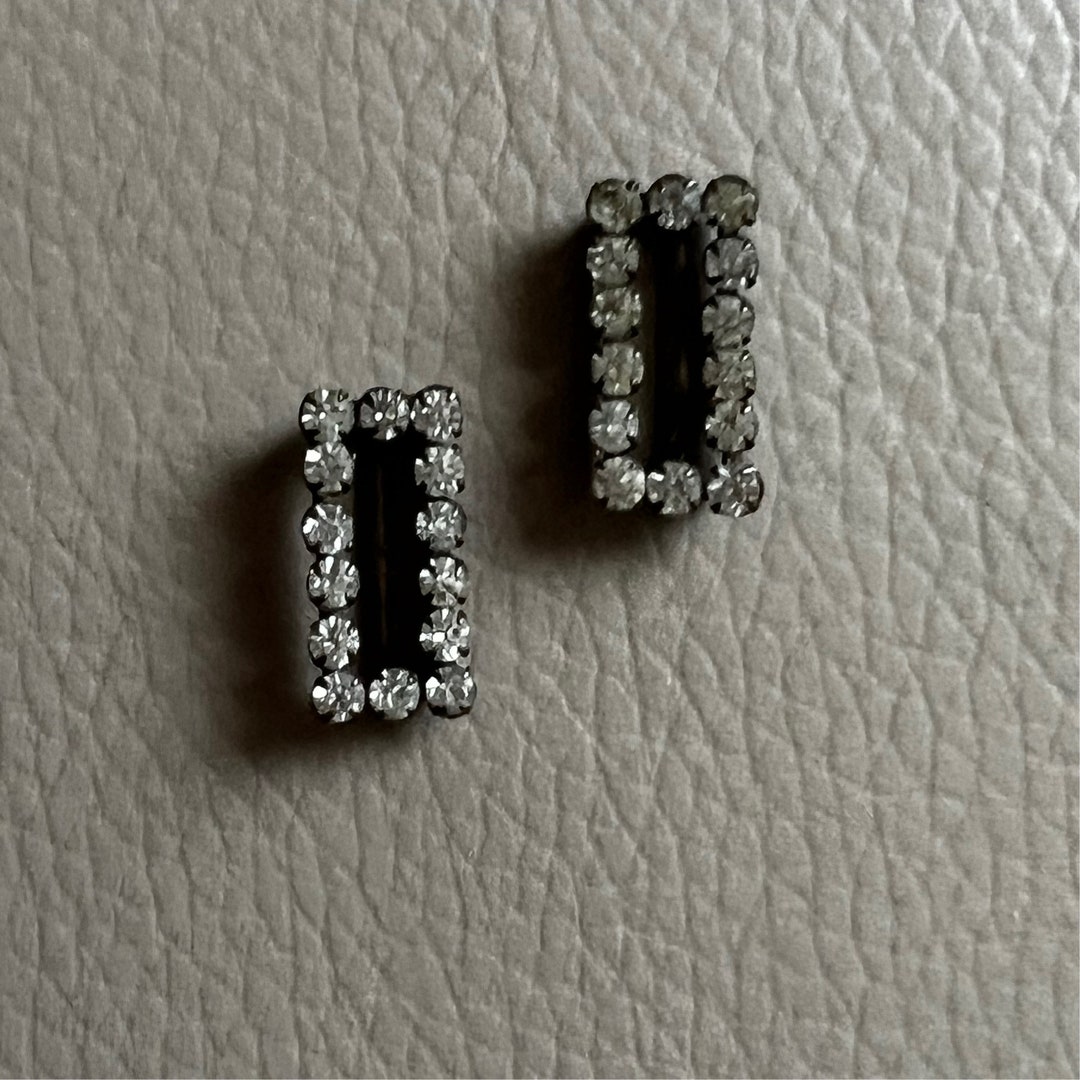 Antique Pair Buckles 1920s Buckles Ribbon Buckles Glass Buckles 1910s ...