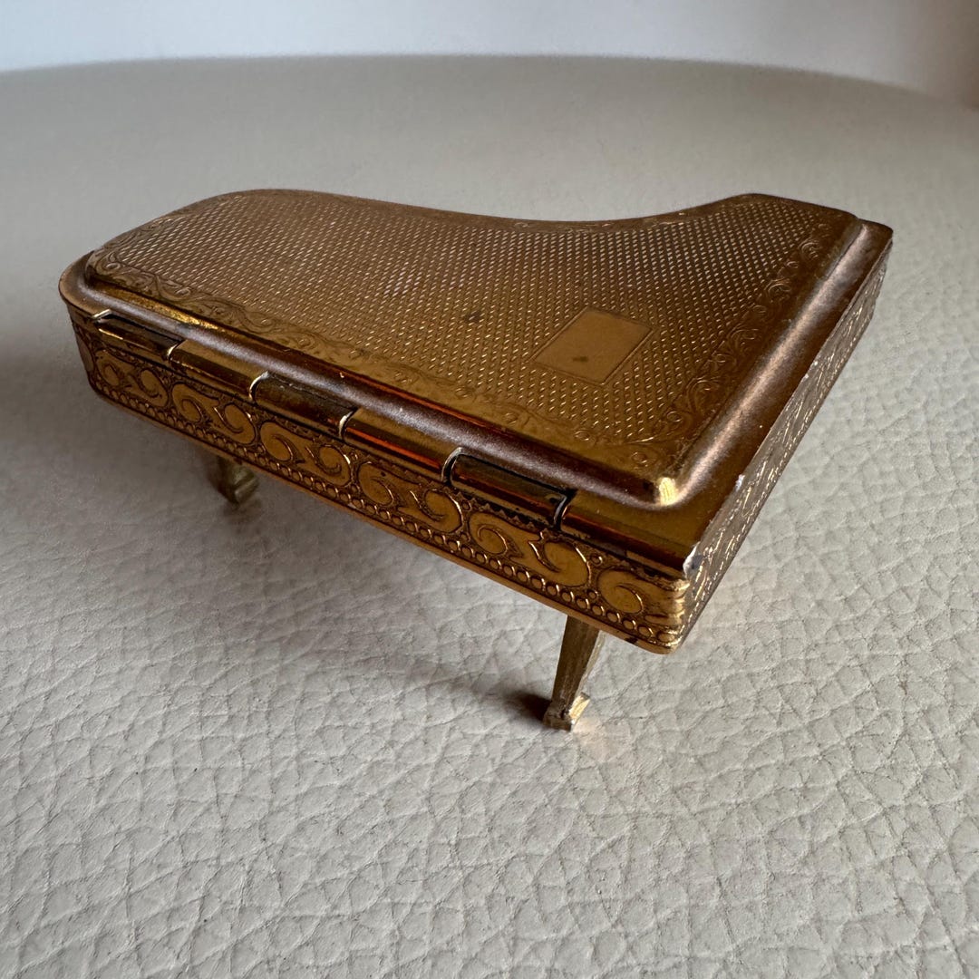 Vintage Piano Powder Compact Vintage Compact Grand Piano Compact ...