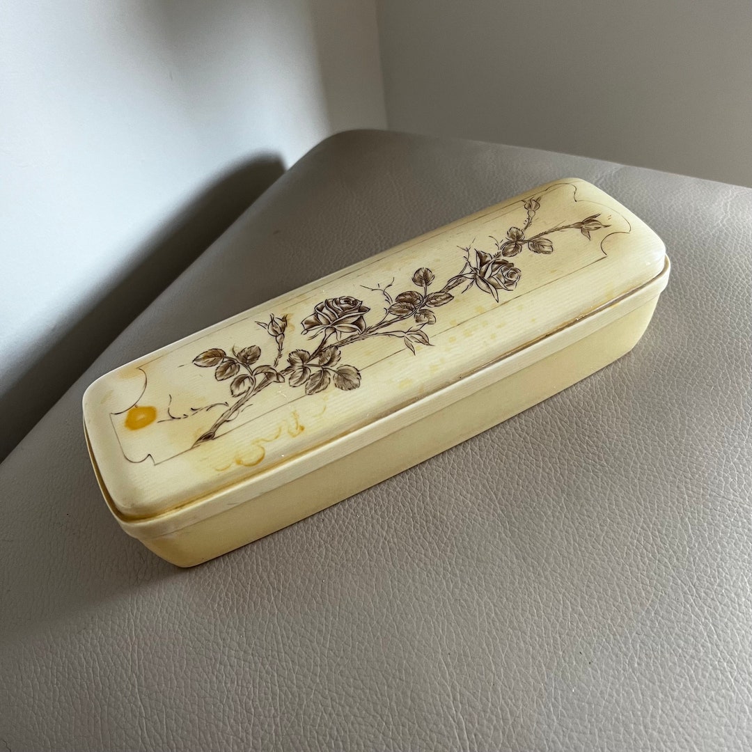 1940s Pencil Box Vintage Celluloid Box 1930s Vintage Stationery Box ...