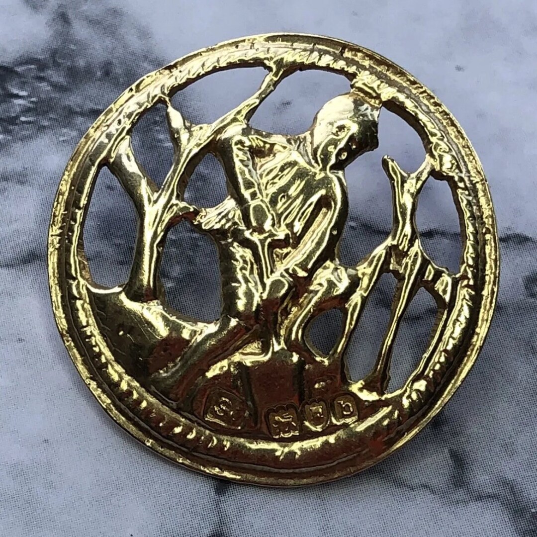 Antique Silver Button Silver Gilt Button Hallmarked Silver Button ...