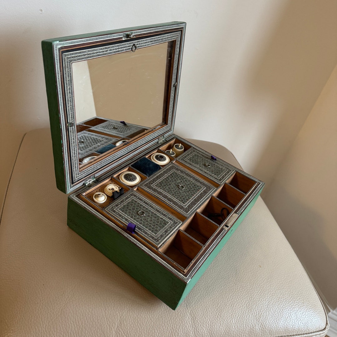 Antique Sewing Box Victorian Needlework Box Antique Box Micromosaic ...